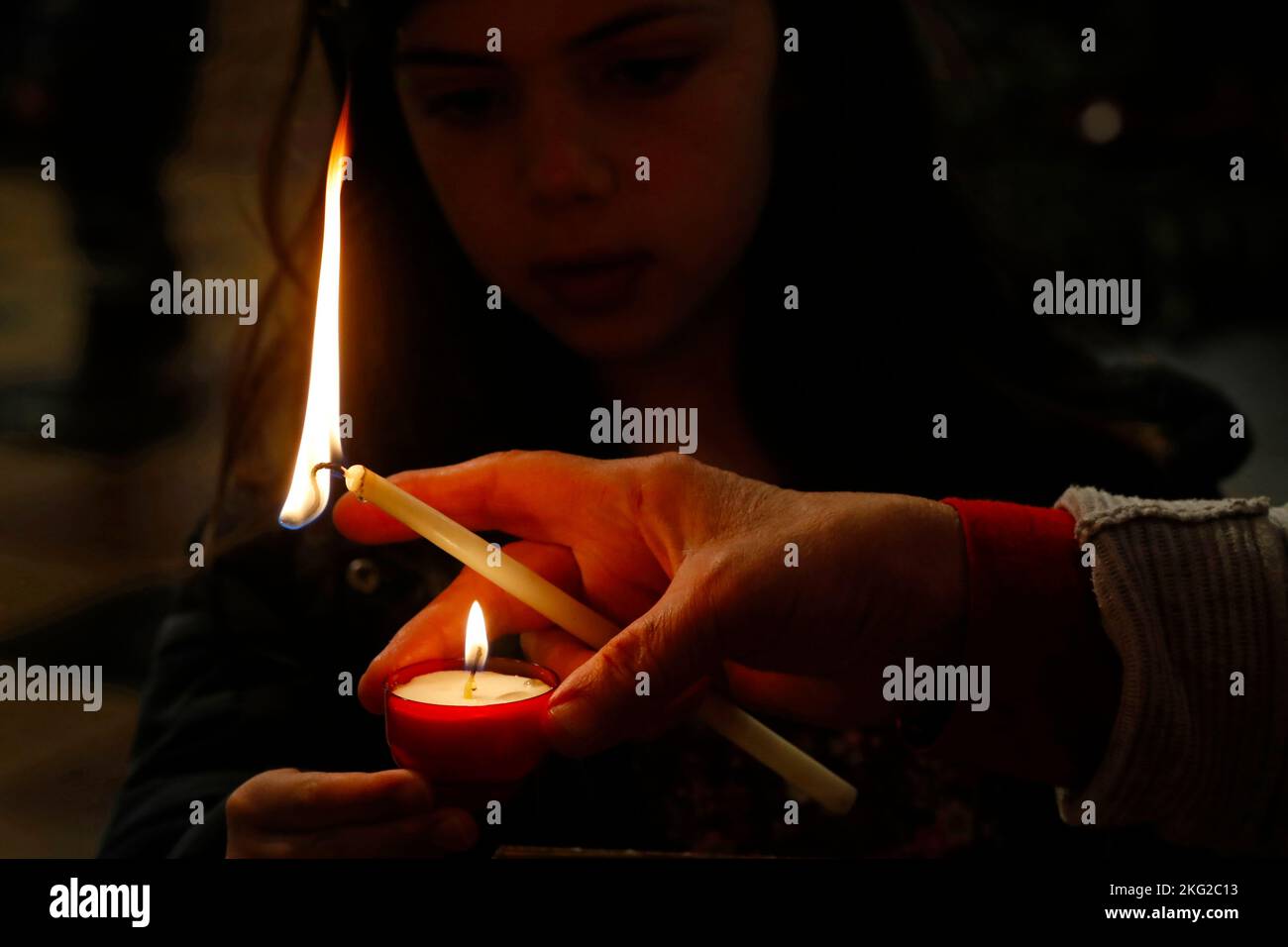 Catholic church. Church candels as symbol of faith. Switzerland Stock ...