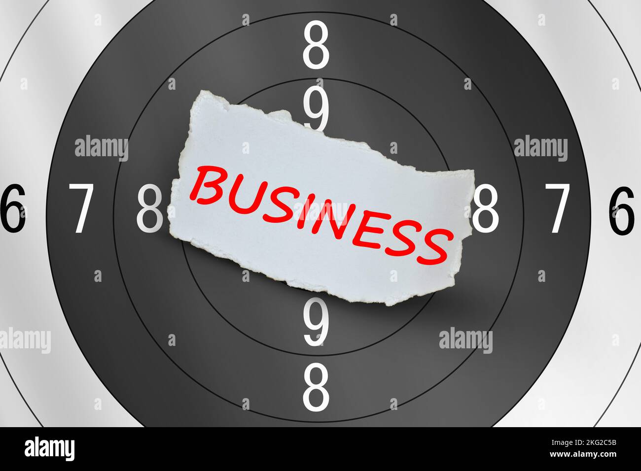 Business word on white paper with arrow target board, 3d rendering ...