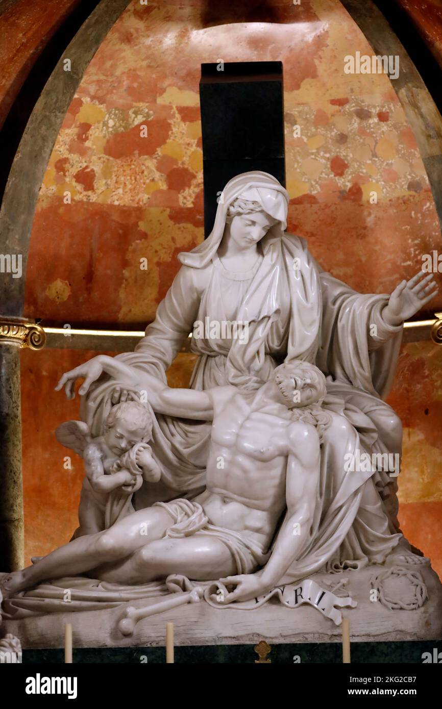 Malaga cathedraL. Our Lady of Anguish ( Pieta ). White marble. Pissani ...