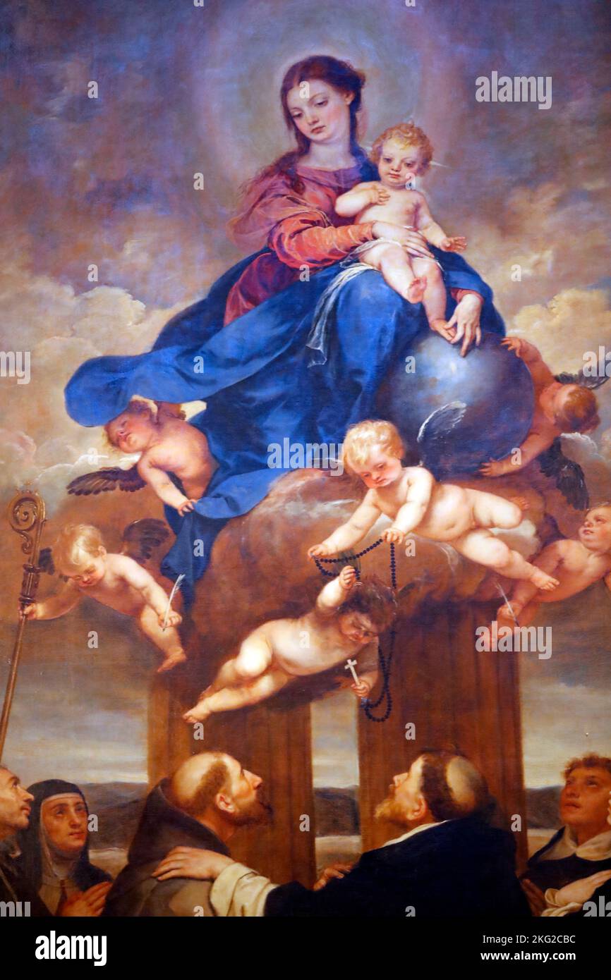 Virgin of the Rosary. Canvas. Alonso Cano. 17 th century. Spain Stock ...
