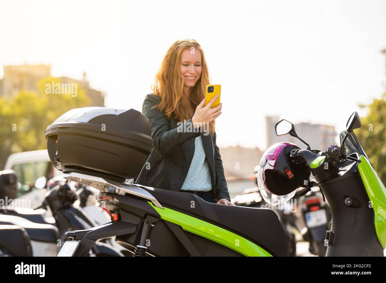 Motorcycle talking on hi-res stock photography and images - Alamy