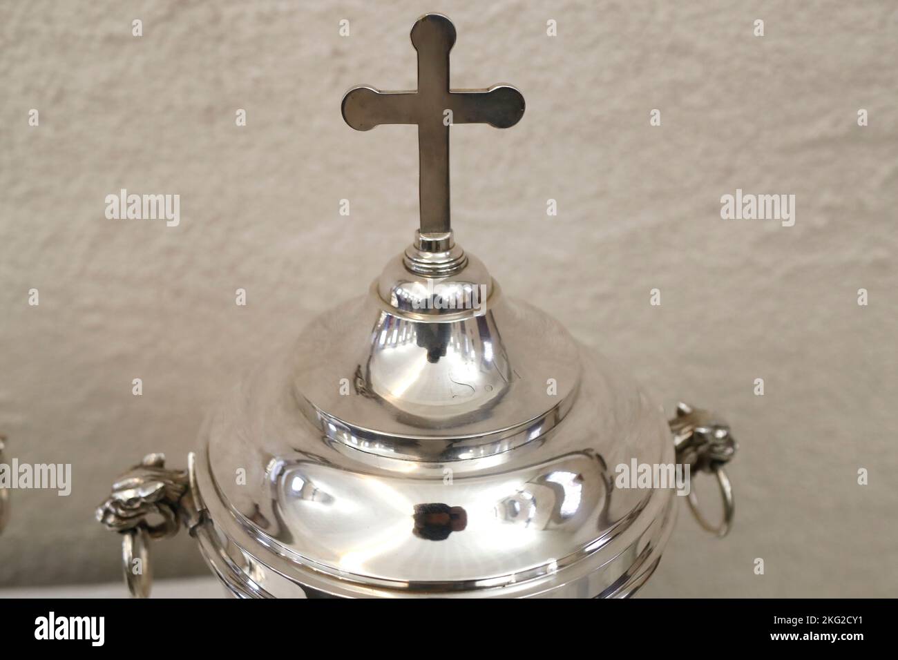 Holy Thursday. Chrism Mass. Holy oils used in the sacraments. Sacred ...