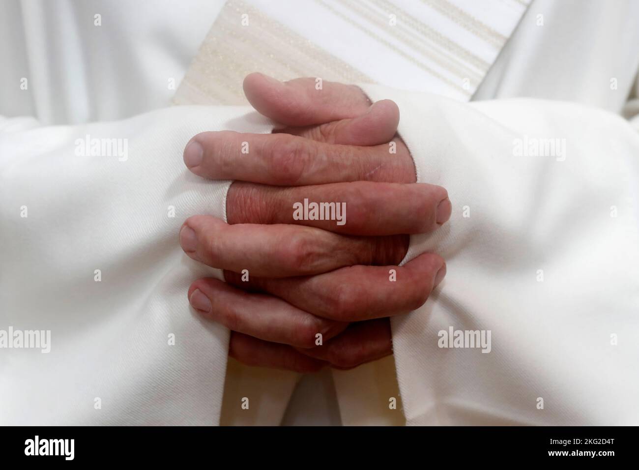 Catholic church. Priest praying at mass. France Stock Photo - Alamy
