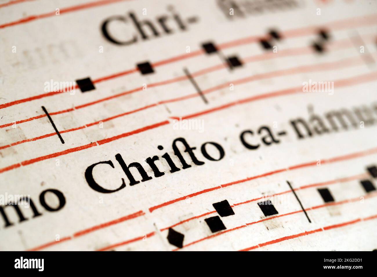 Antiphonary : Catholic liturgical song book. Close up. Saint Nicolas de ...