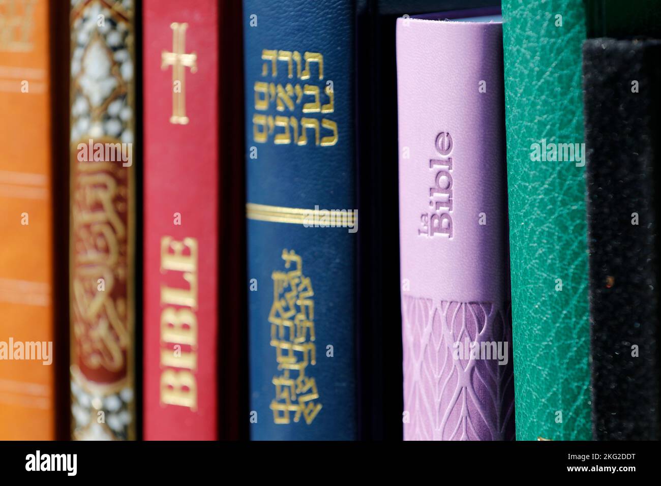 Religious books : Quran, Bible and Torah. Christianity, Islam, Judaism ...