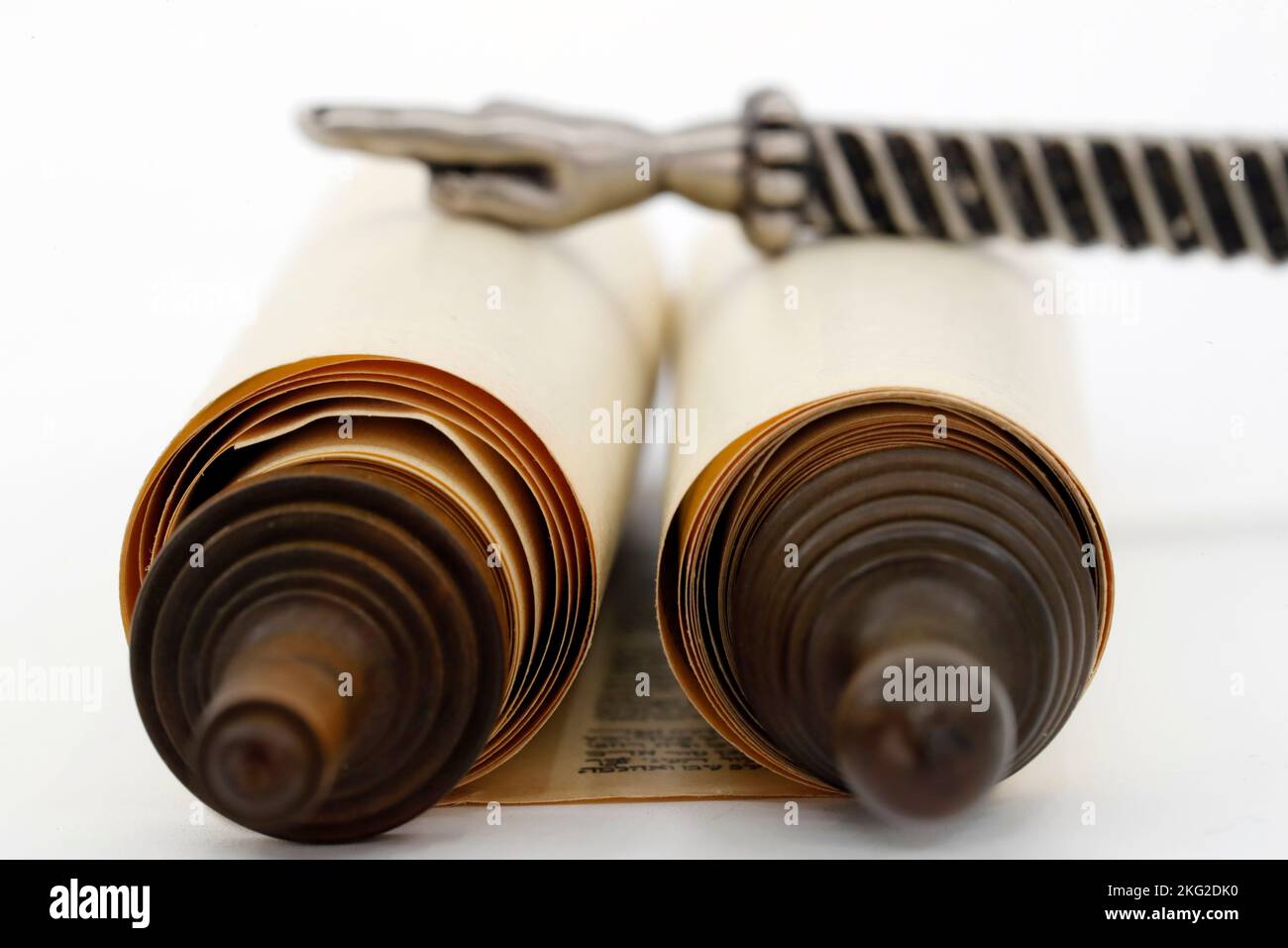 Small Torah scrolls and Yad. Symbol of Jewish identity and Judaism ...