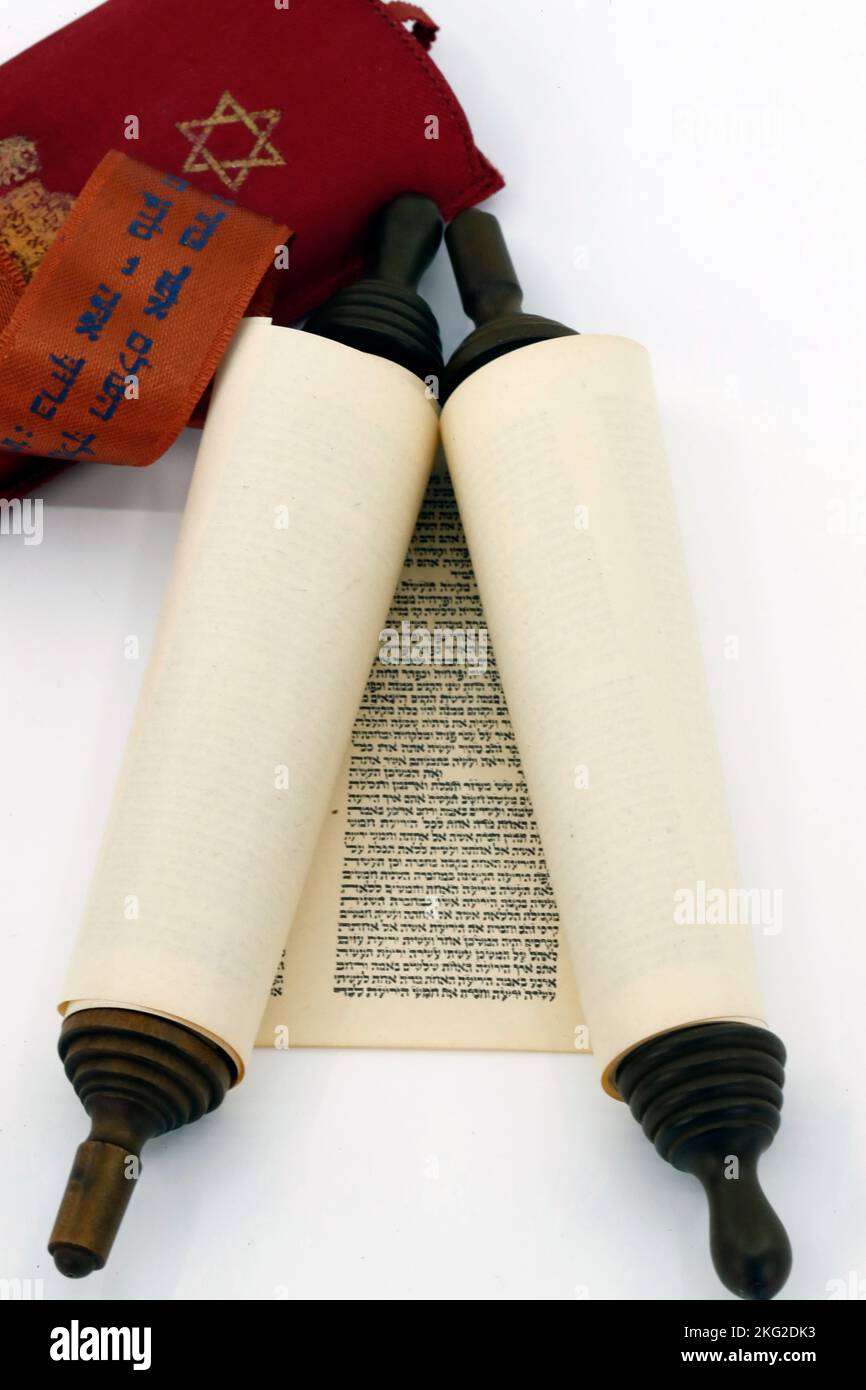 Small Torah scrolls. Symbol of Jewish identity and Judaism Stock Photo ...