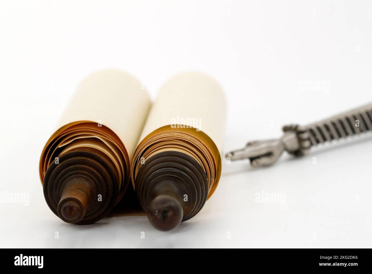 Small Torah scrolls and Yad. Symbol of Jewish identity and Judaism ...