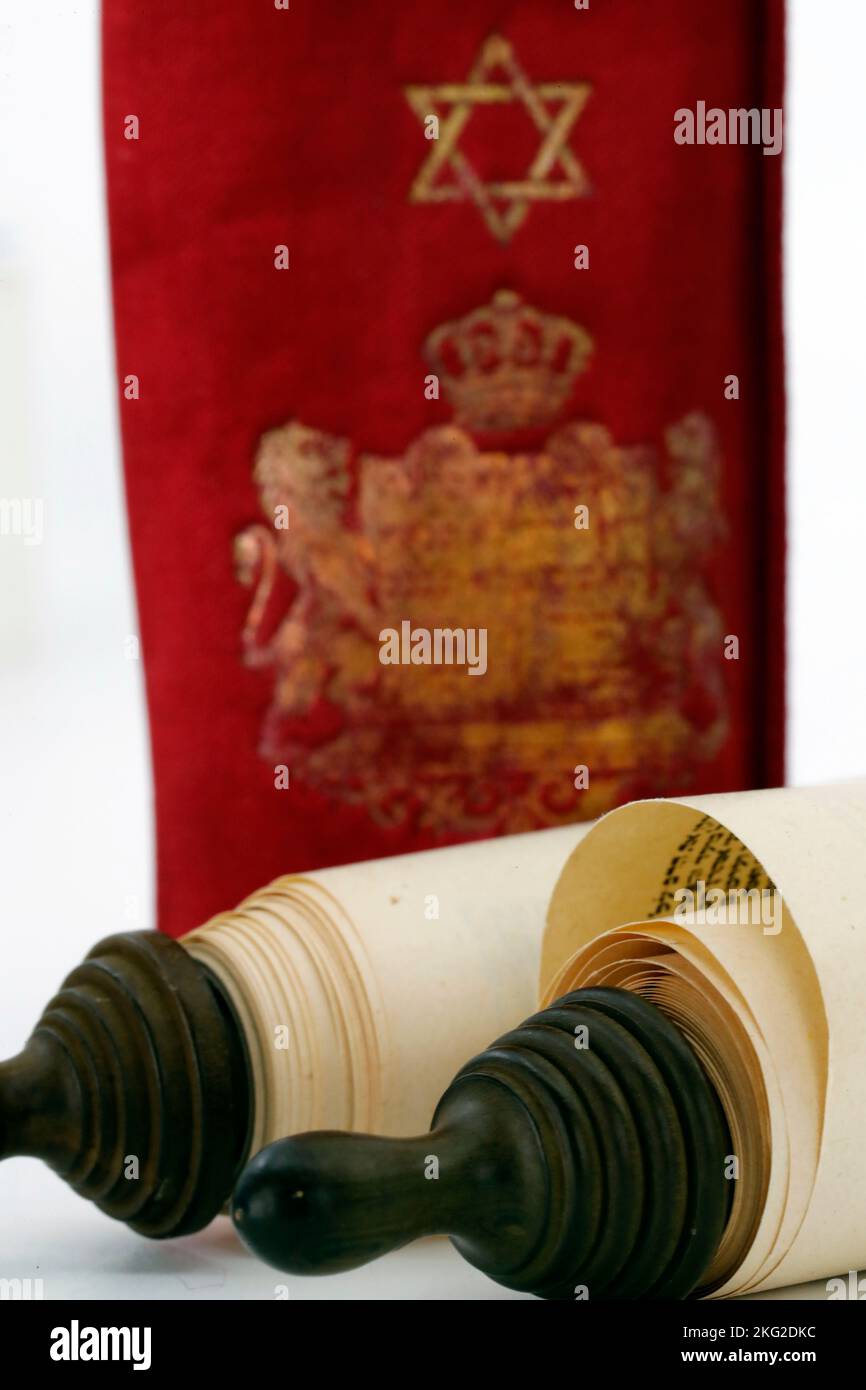 Small Torah scrolls. Symbol of Jewish identity and Judaism Stock Photo ...