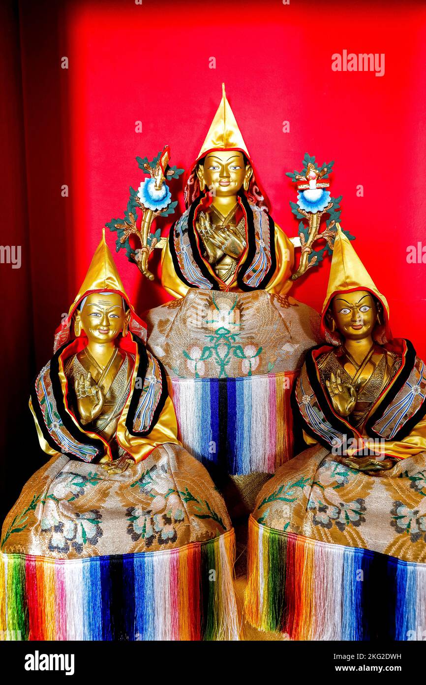 Statues in a buddhist temple in western France Stock Photo - Alamy