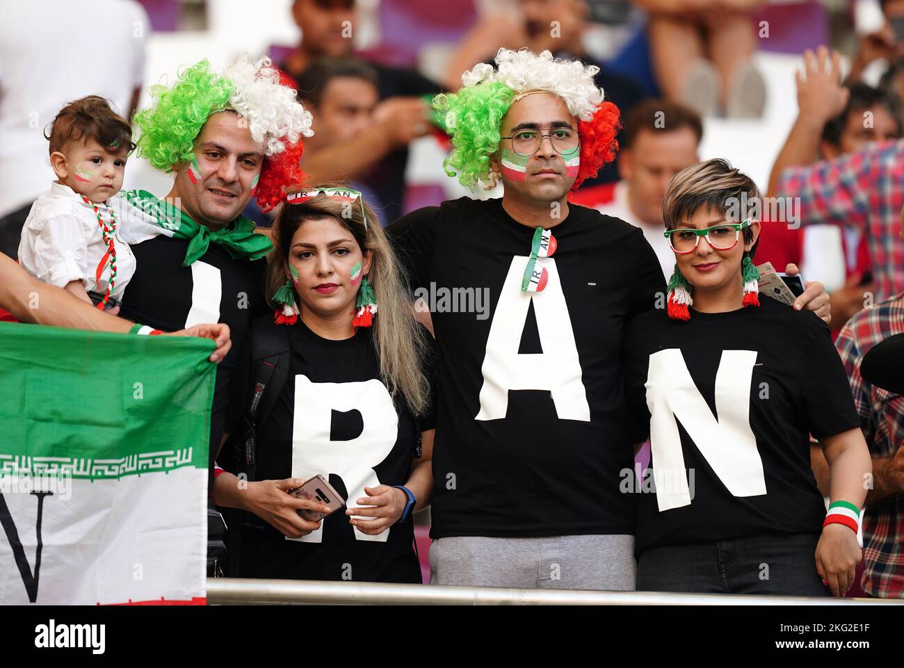 Iran fans in the stands ahead of the FIFA World Cup Group B match at ...