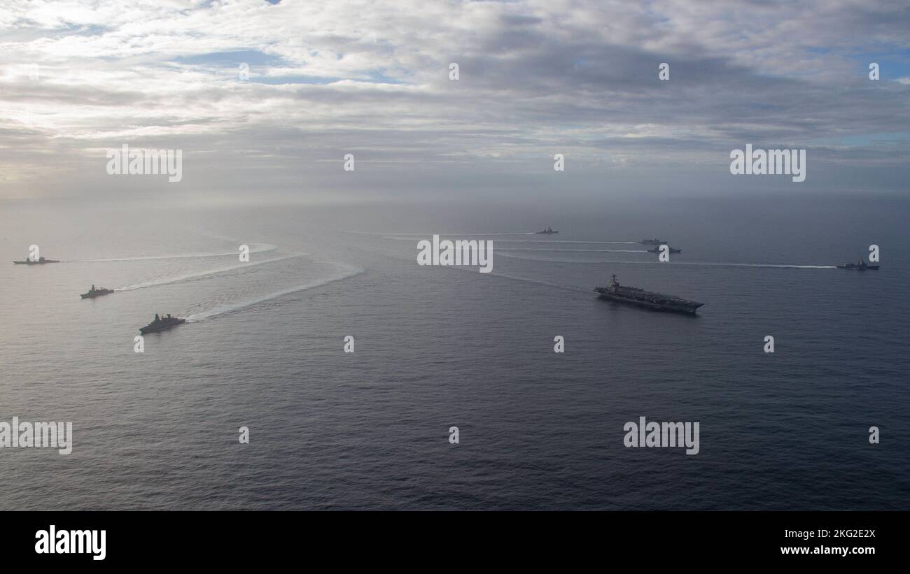 The first-in-class aircraft carrier USS Gerald R. Ford (CVN 78) steams ...