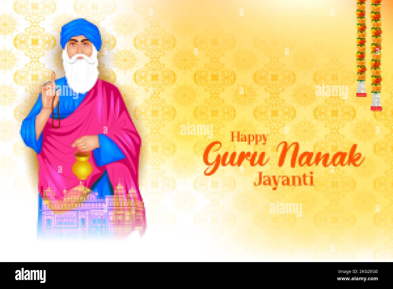 illustration of Happy Gurpurab, Guru Nanak Jayanti festival of Sikh celebration background Stock ...