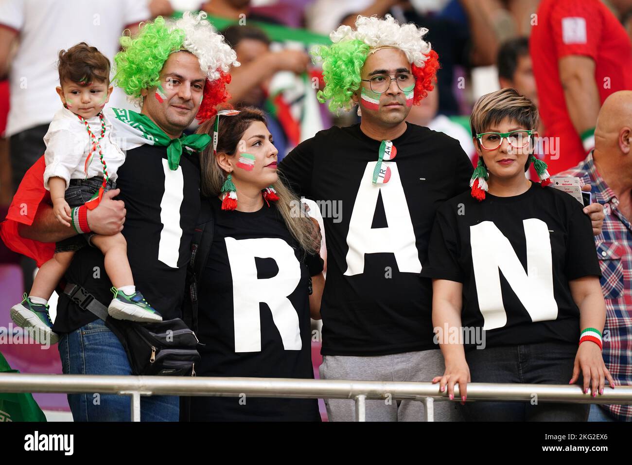 Iran fans in the stands ahead of the FIFA World Cup Group B match at ...