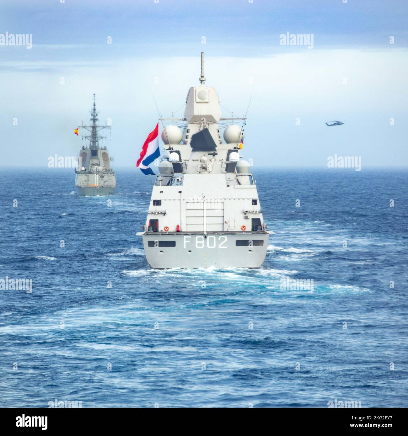 The Royal Netherlands Navy guided-missile carrying fast frigate HNLMS De Zeven Provincien (F802 ...