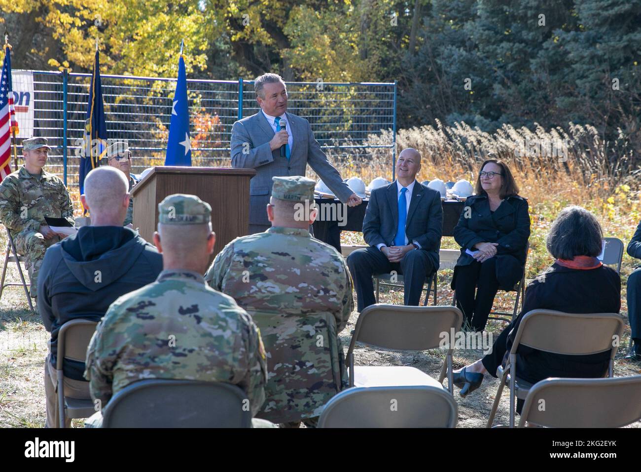 Congressman Don Bacon speaks at a groundbreaking ceremony for the ...