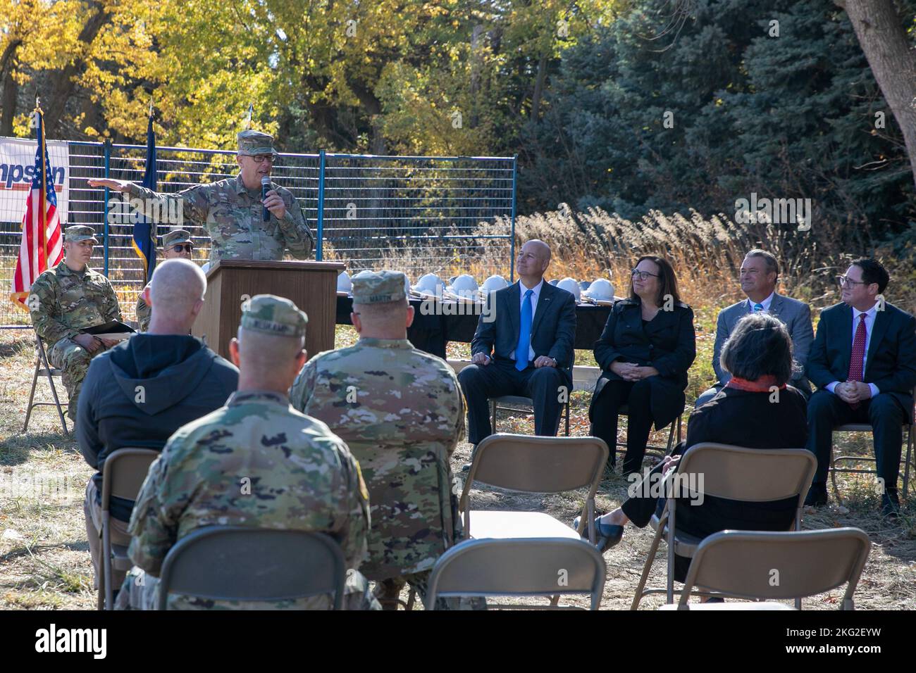 Maj. Gen. Daryl Bohac, Nebraska adjutant general, speaks at a ...