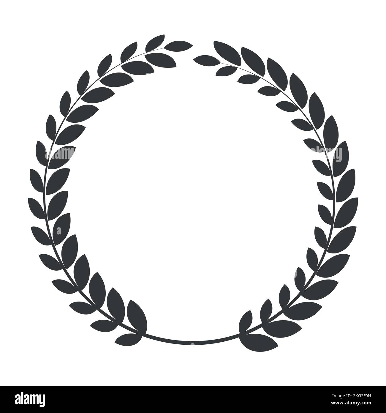 Laurel wreath icon. Emblem from laurel branches isolated on white ...