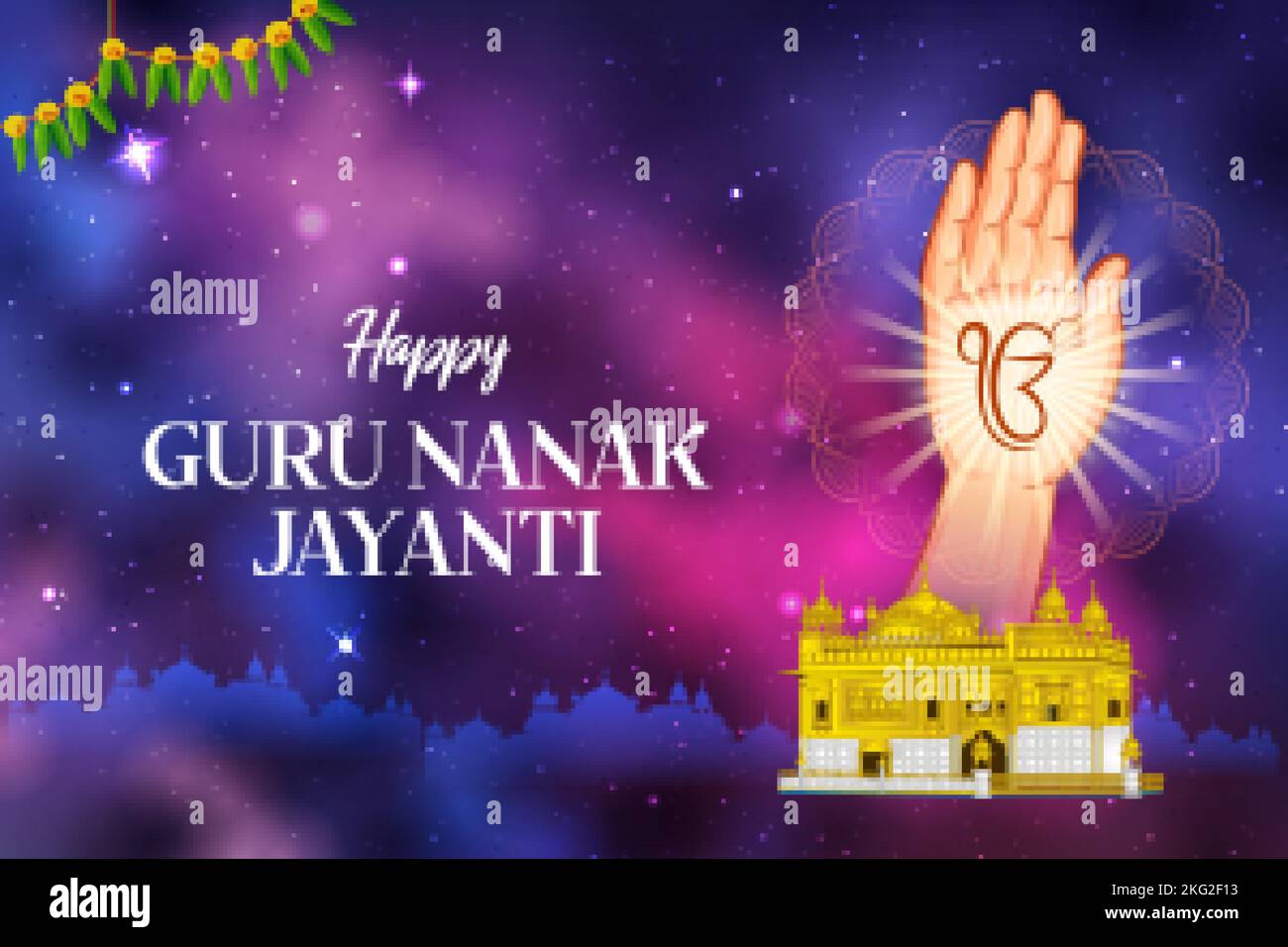 illustration of Happy Gurpurab, Guru Nanak Jayanti festival of Sikh celebration background Stock ...
