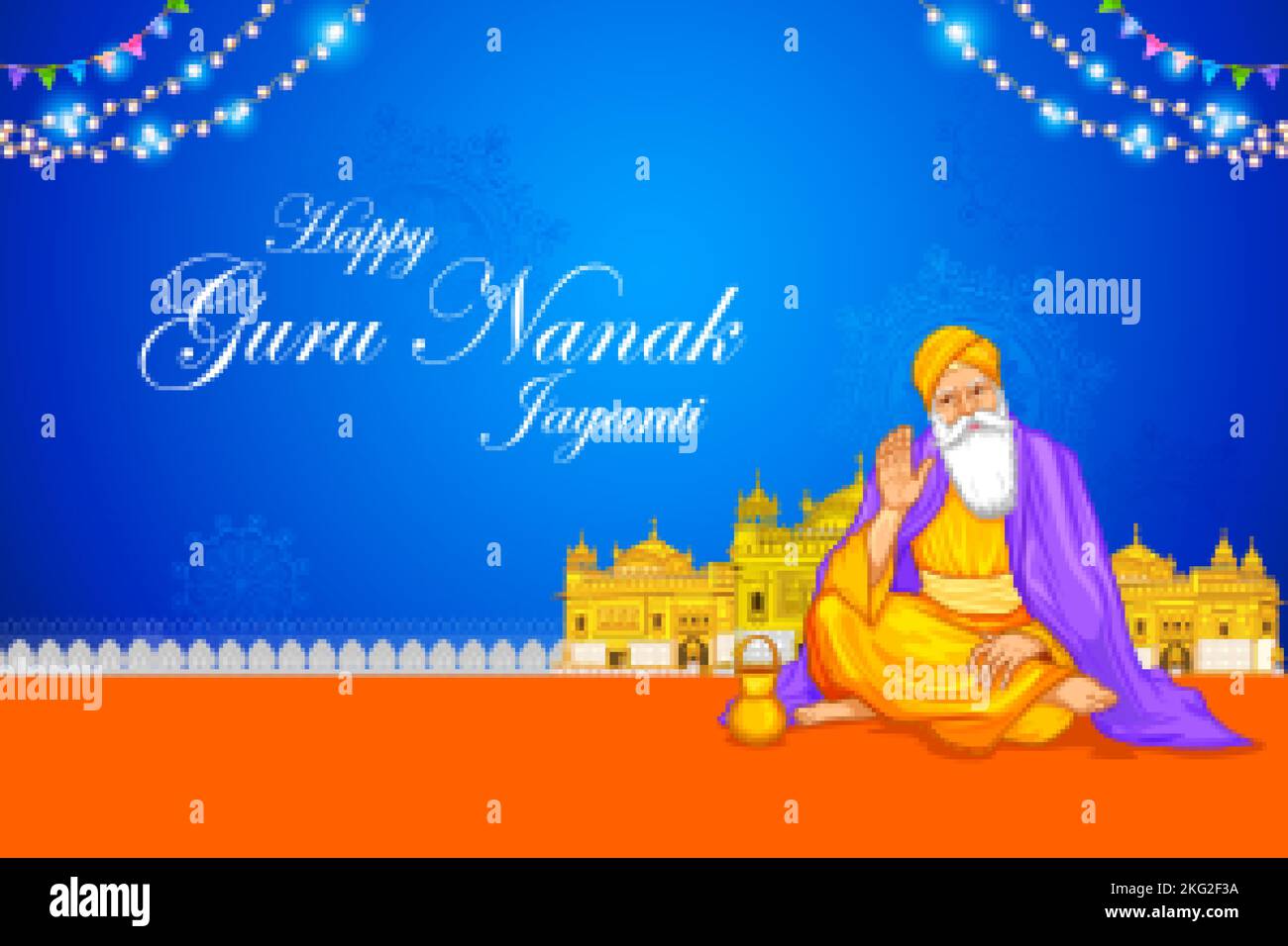 illustration of Happy Gurpurab, Guru Nanak Jayanti festival of Sikh celebration background Stock ...
