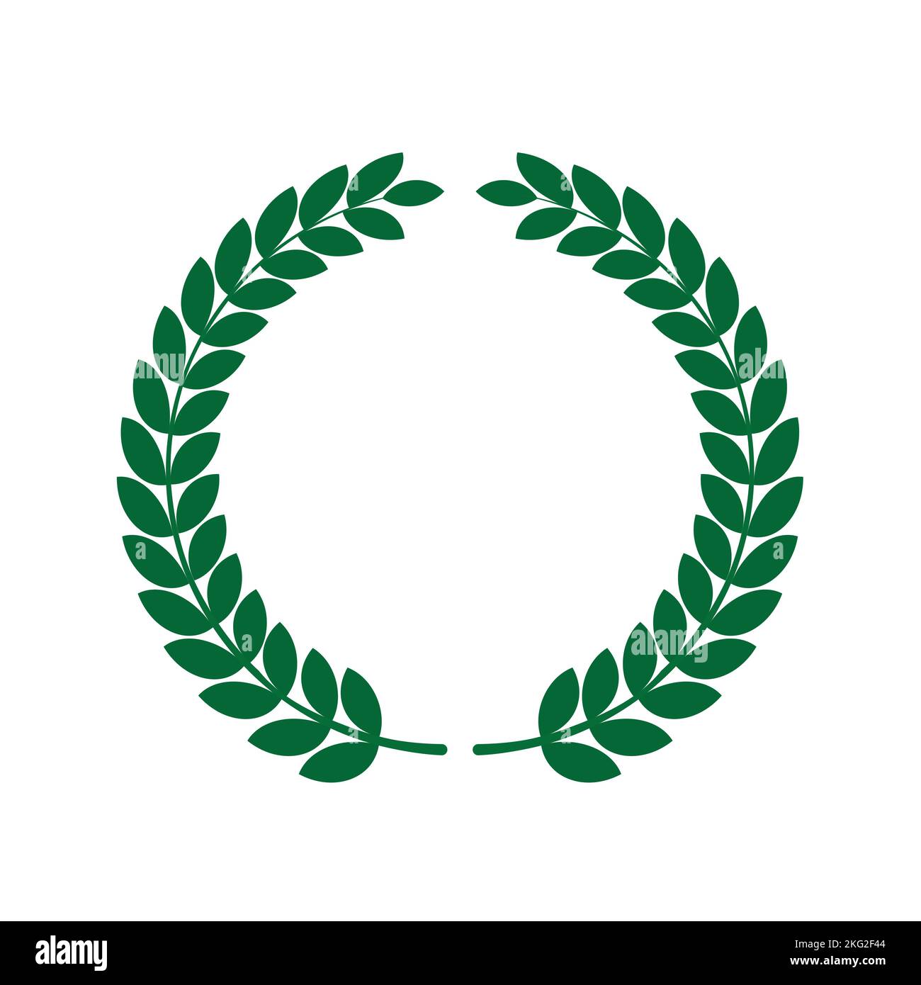 Laurel wreath icon. Emblem from laurel branches isolated on white ...