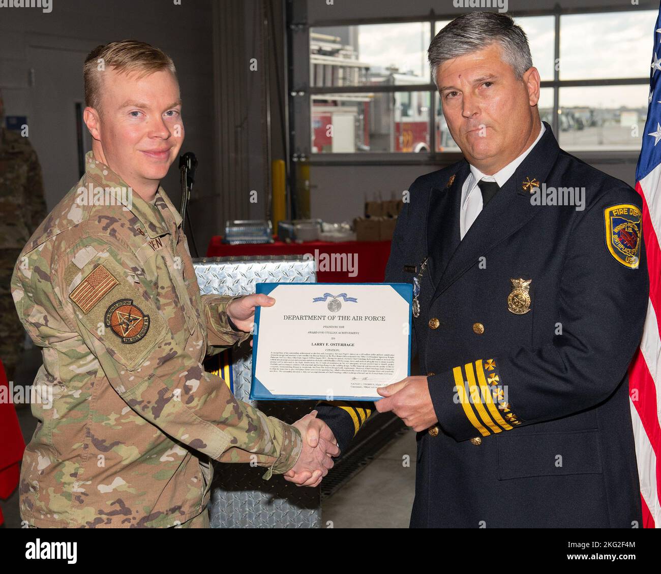 Maj. Nathan Thomsen (left), 788th Civil Engineer Squadron commander ...