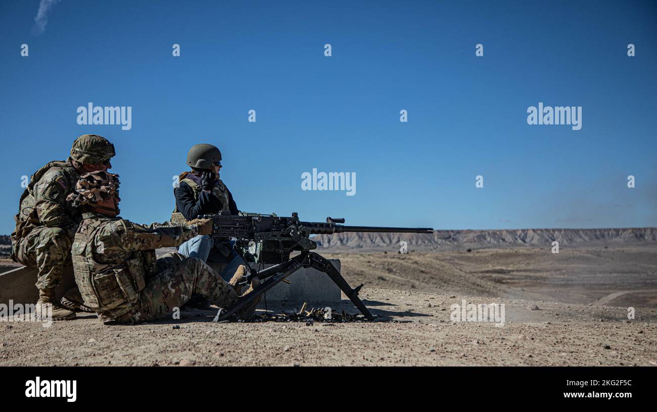 A civilian participant witnesses an Ivy Soldier shoot a Browning.50 ...