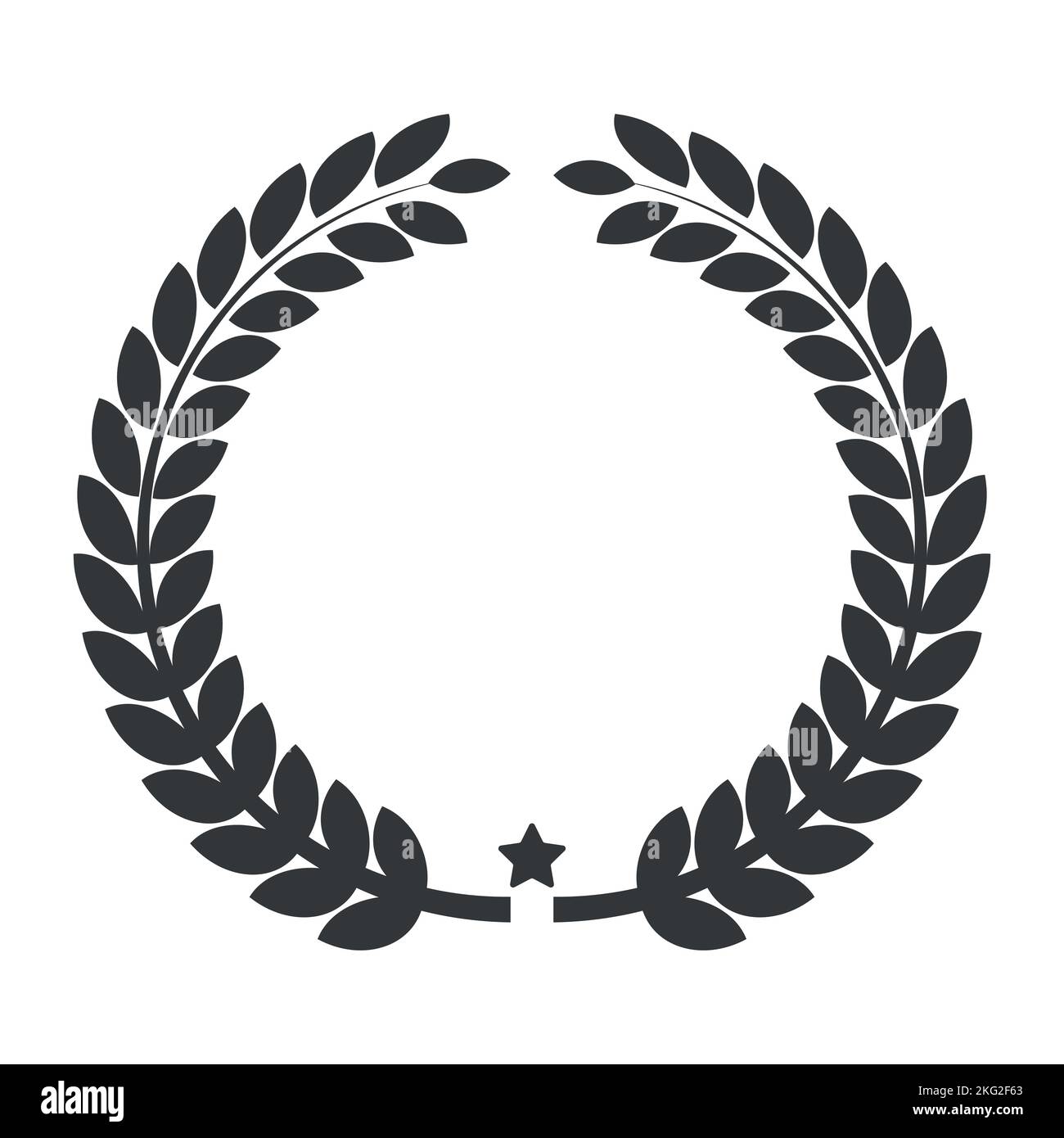 Laurel wreath icon. Emblem from laurel branches isolated on white ...