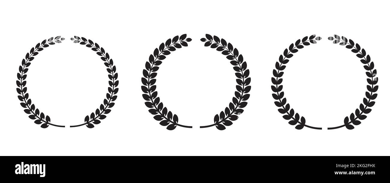 Set laurel wreath icon. Emblem from laurel branches isolated on white background Stock Vector ...