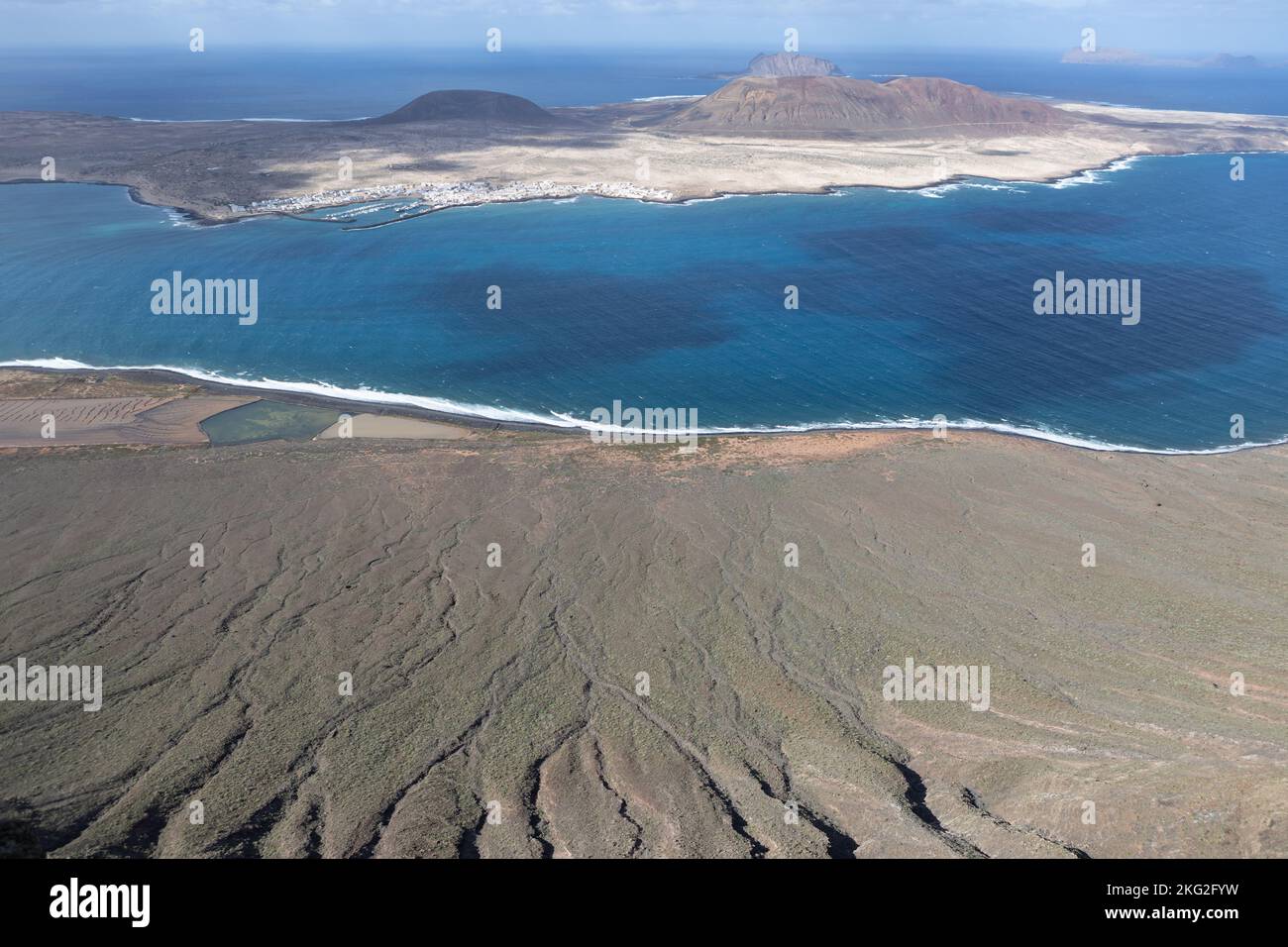Canary islands view from mirador del rio at sunset hi-res stock ...