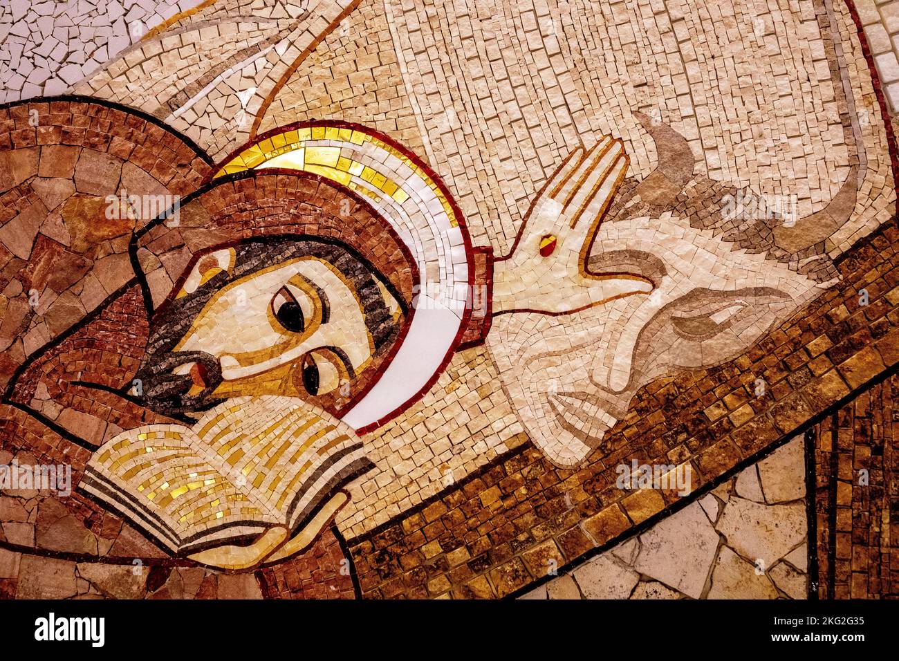 Lower church mosaic in the Padre Pio basilica, San Giovanni Rotondo ...