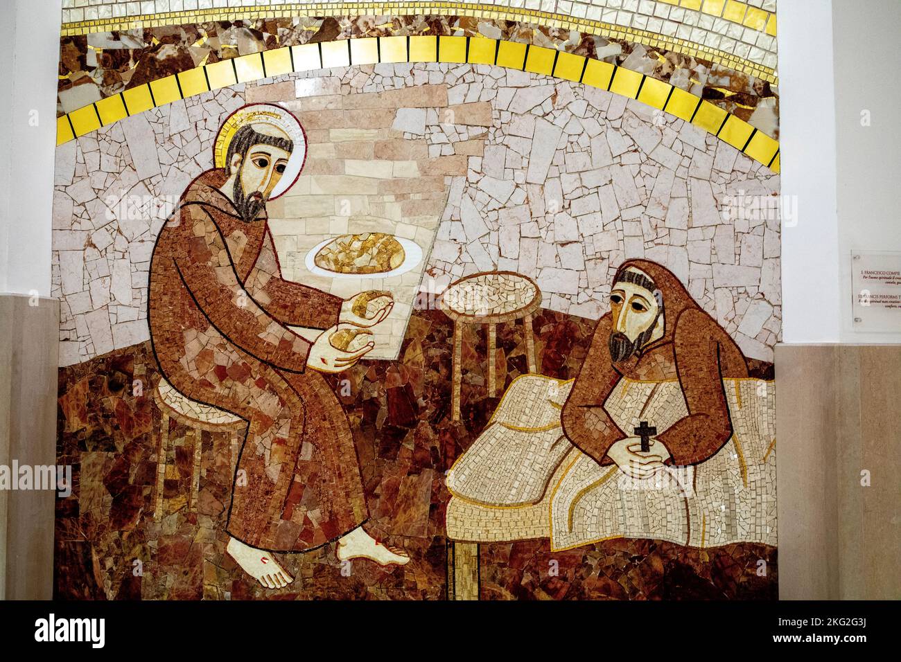 Lower church mosaic in the Padre Pio basilica, San Giovanni Rotondo ...