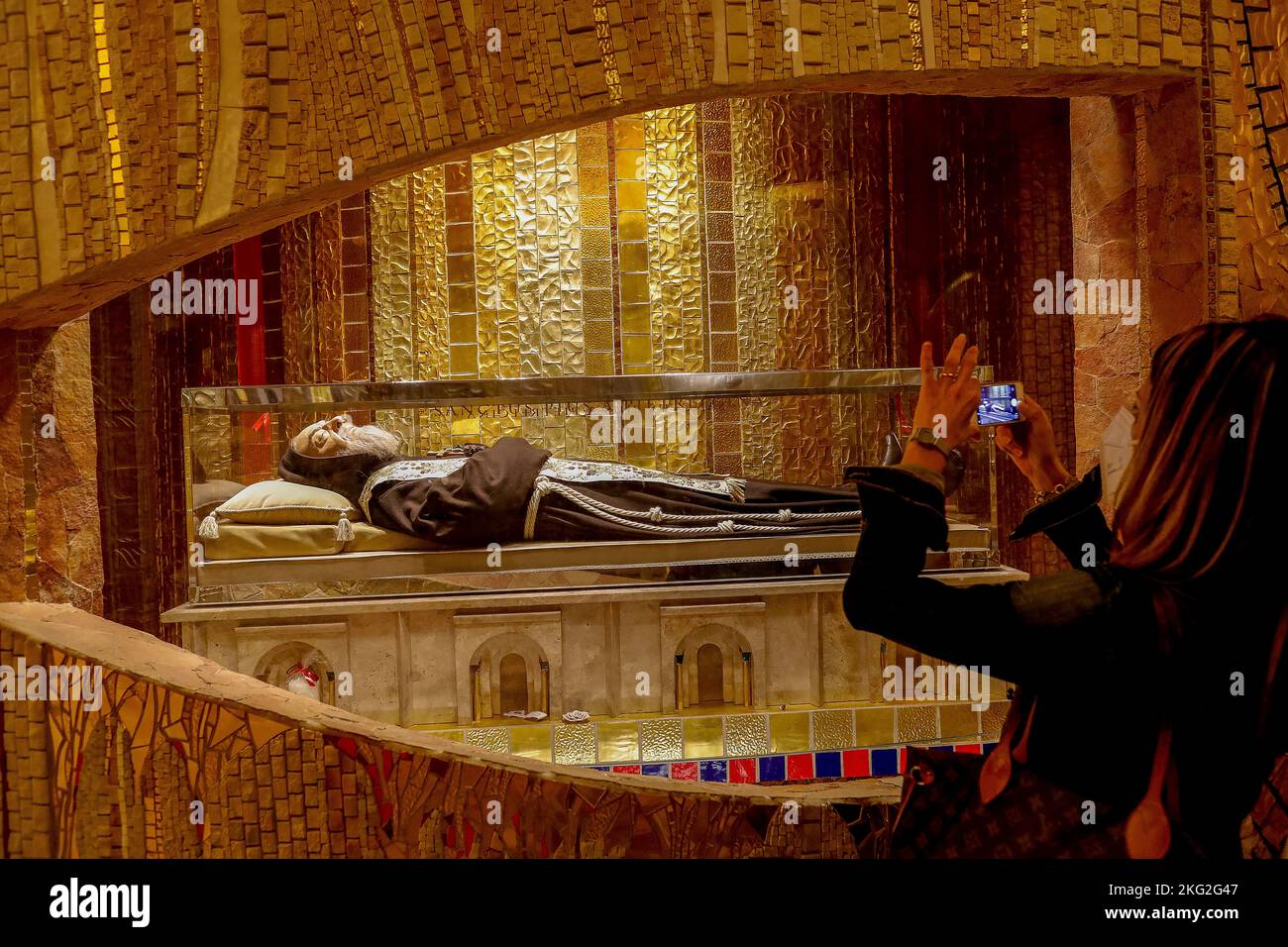 Padre Pio's tomb in the crypt of the Padre Pio basilica, San Giovanni ...