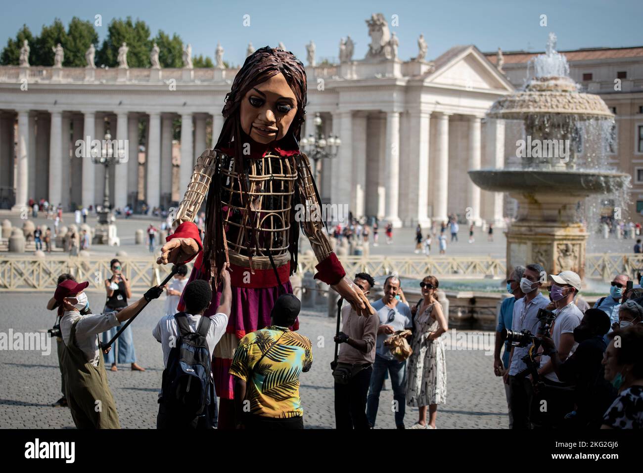 Journey of Little Amal. A 3.5 metre-tall puppet representing Amal, a ...
