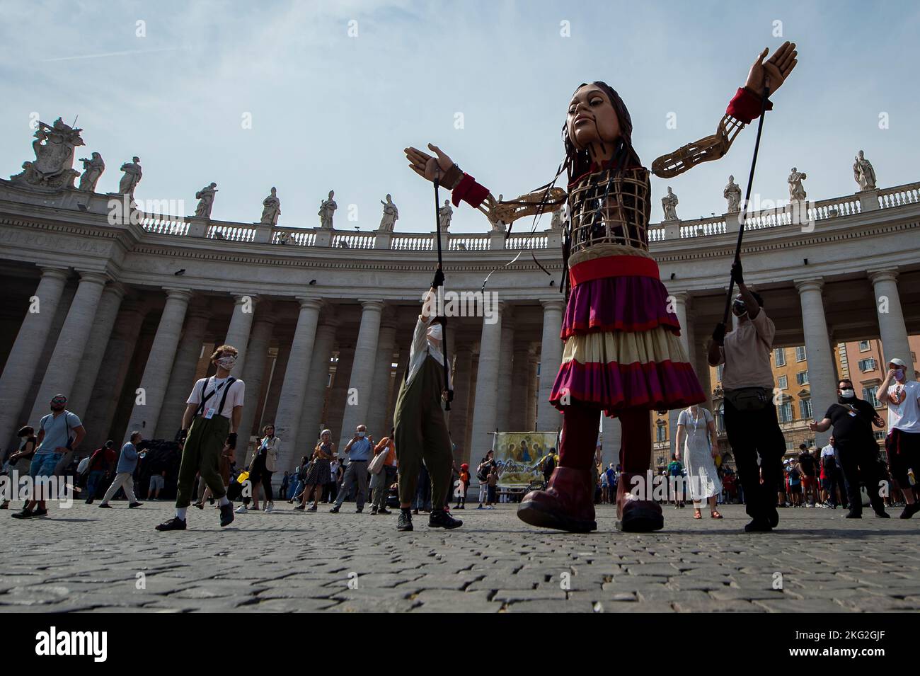 Journey of Little Amal. A 3.5 metre-tall puppet representing Amal, a ...