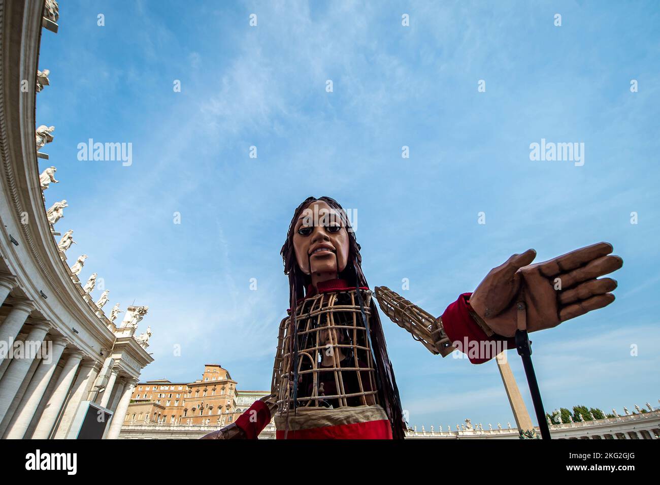 Journey of Little Amal. A 3.5 metre-tall puppet representing Amal, a ...