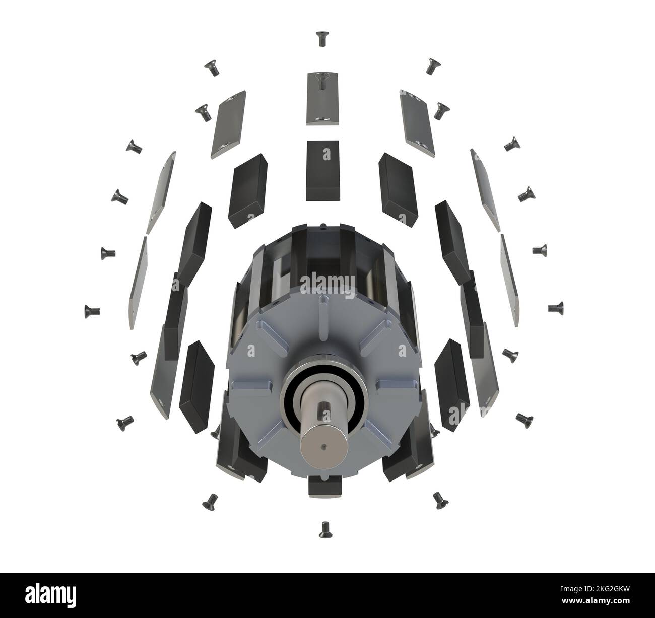 Rotor for electric generator 3D illustration isolated on white ...