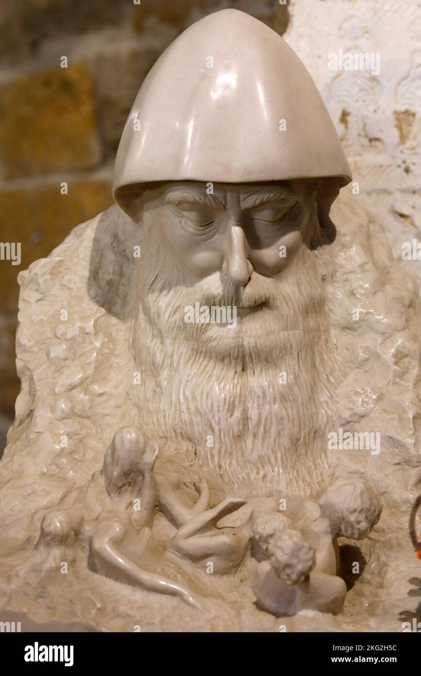 Saint Charbel statue in Bekaa Kafra, his native village in Lebanon ...