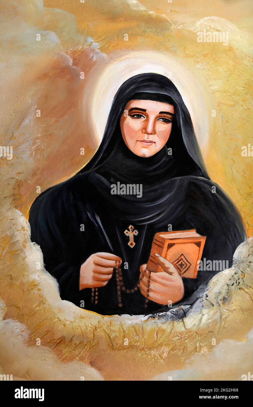 Fresco in the saints'relics church in Saint Charbel's house in Bekaa ...