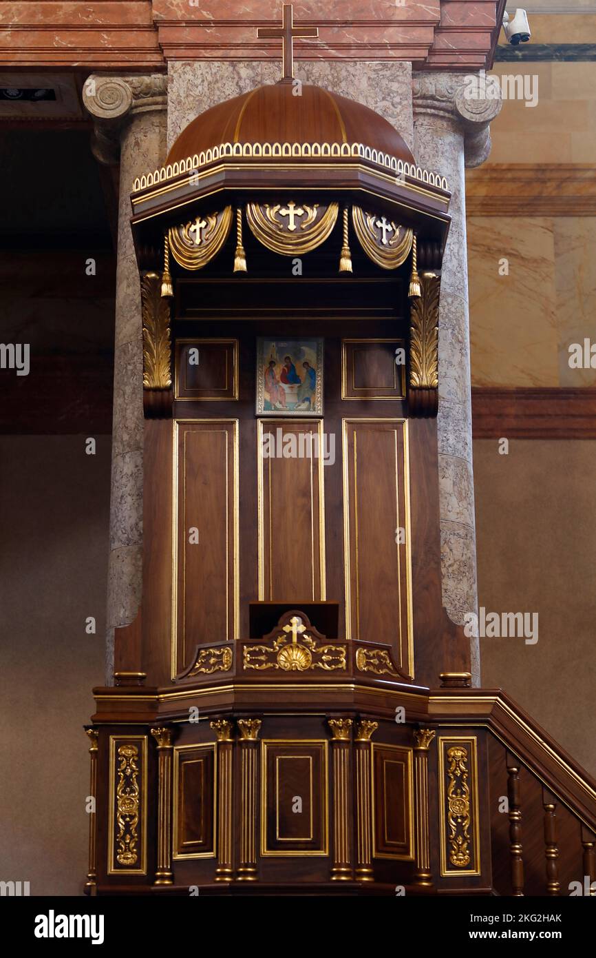 Saint George maronite cathedral, Beirut, Lebanon. Pulpit Stock Photo ...