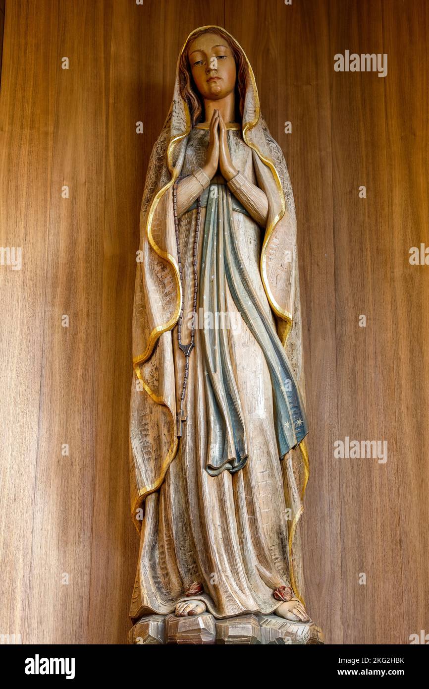 Virgin Mary statue in Our Lady of Lebanon sanctuary, Harissa, Lebanon ...