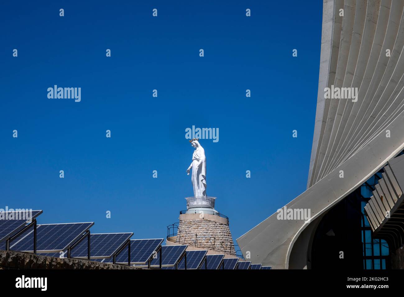 Our Lady of Lebanon statue, Harissa, Lebanon Stock Photo - Alamy