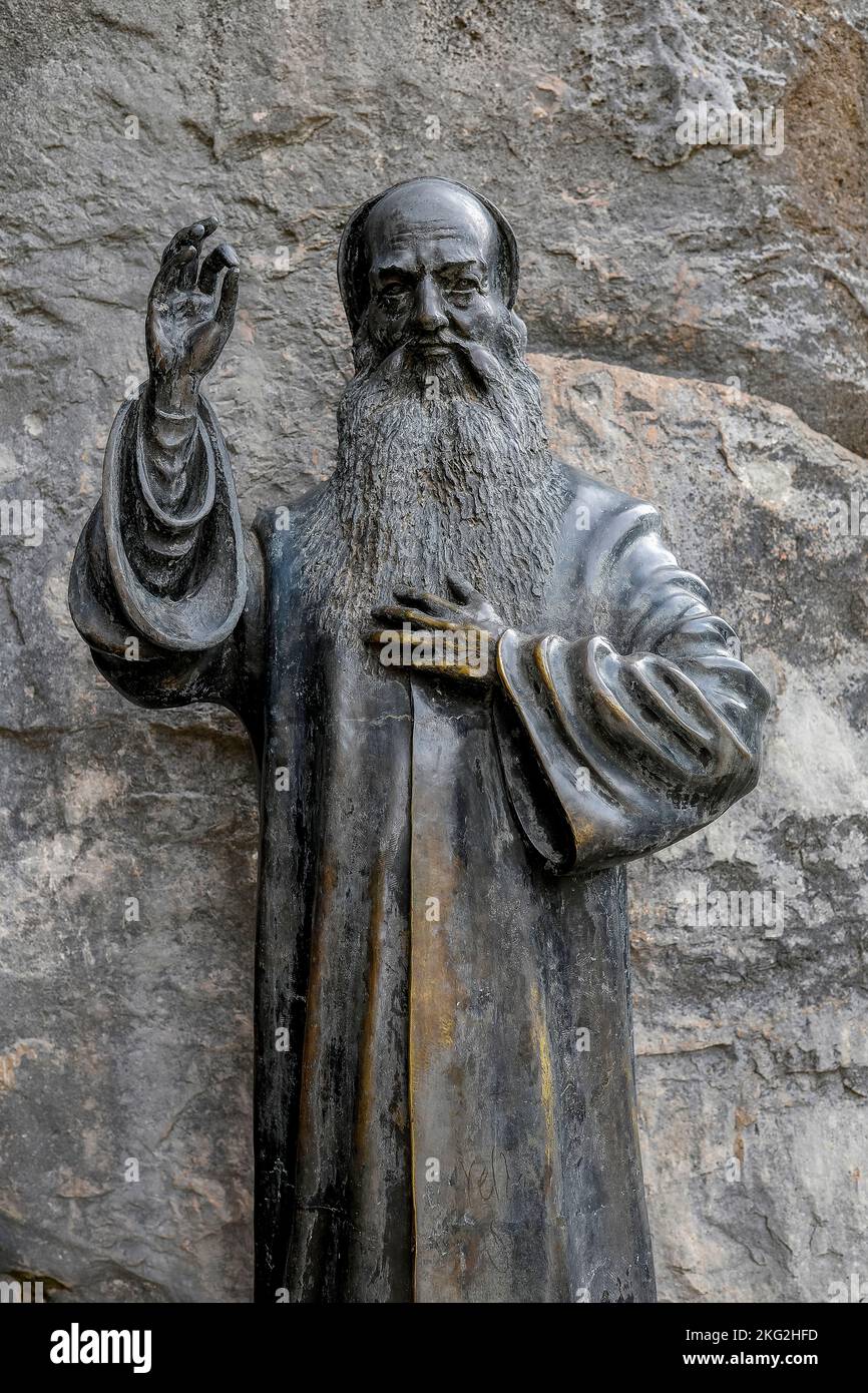 Statue of monk Antonios Tarabay outside his tomb near Mar Licha ...