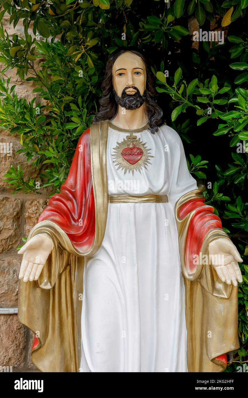 Jesus Christ statue in Deir Qannoubine monastery in the Qadisha ...