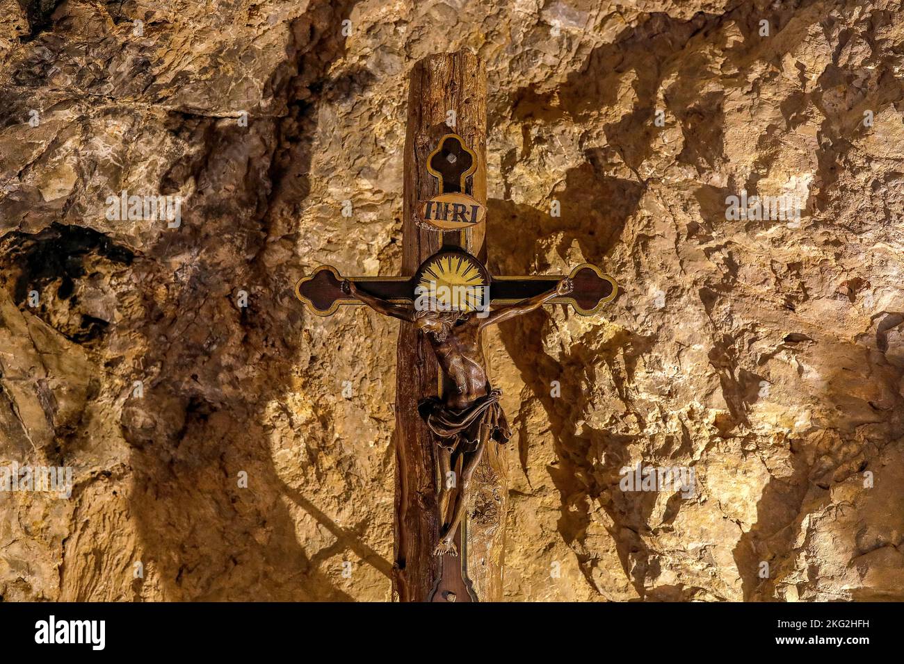 Crucifix in Deir Qannoubine monastery in the Qadisha (Kadisha) Holy ...
