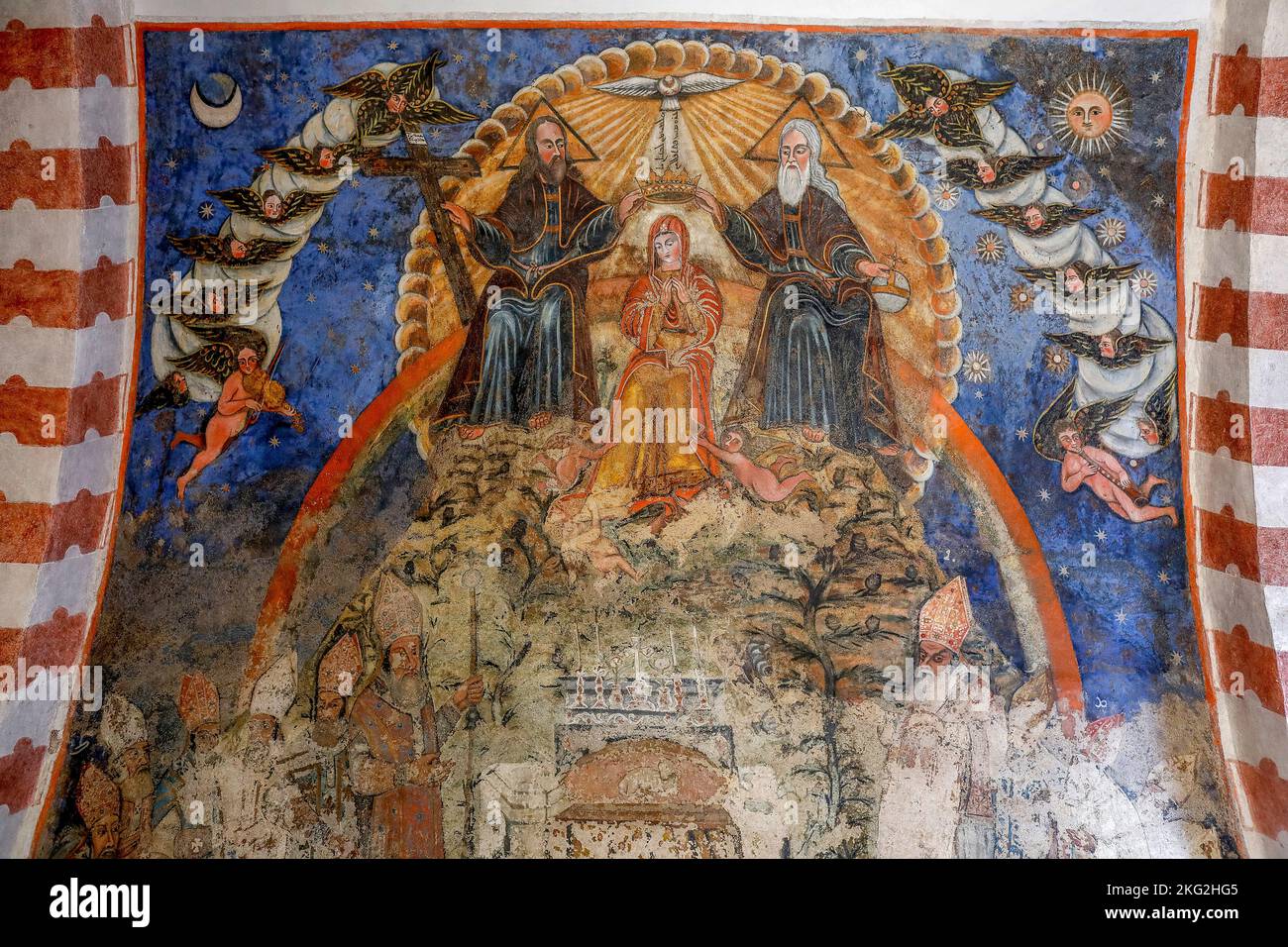 Fresco in Deir Qannoubine monastery church in the Qadisha (Kadisha ...