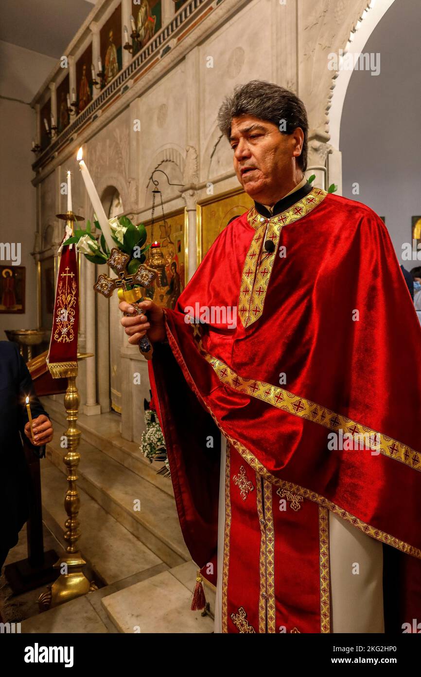 Easter mass in Wadi El Chahrour El Suflah orthodox church, Lebanon ...