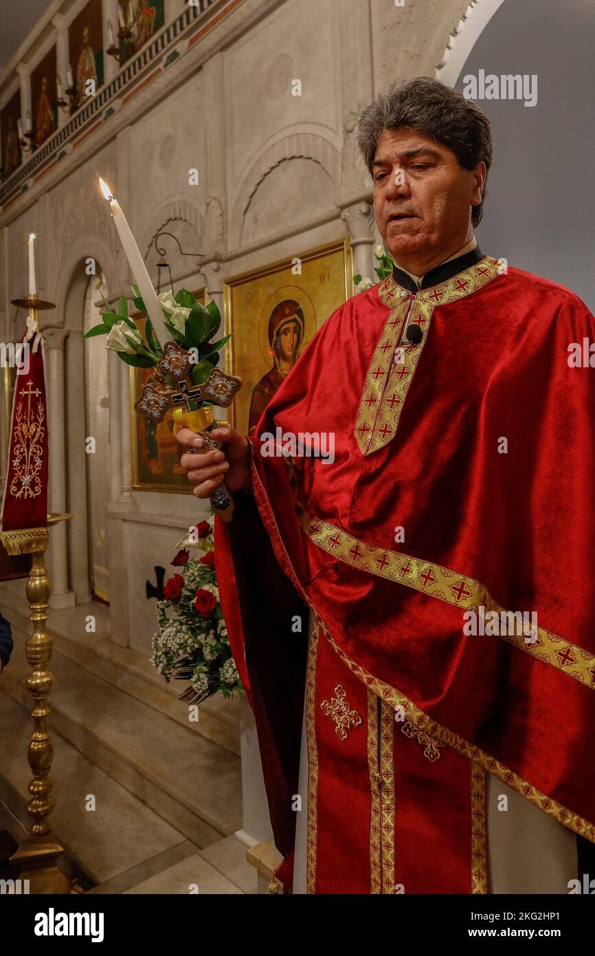 Easter mass in Wadi El Chahrour El Suflah orthodox church, Lebanon ...