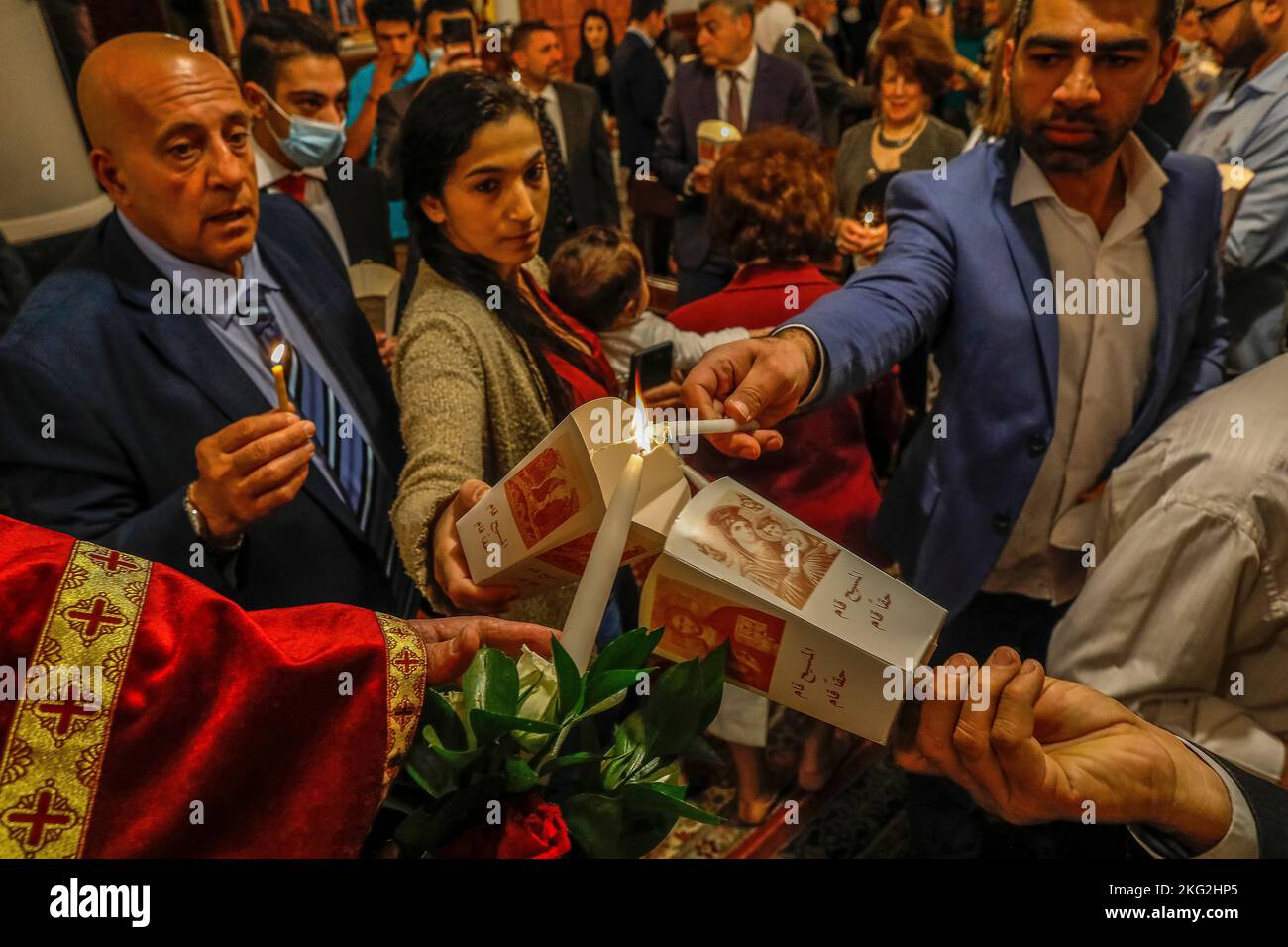 Easter mass in Wadi El Chahrour El Suflah orthodox church, Lebanon ...