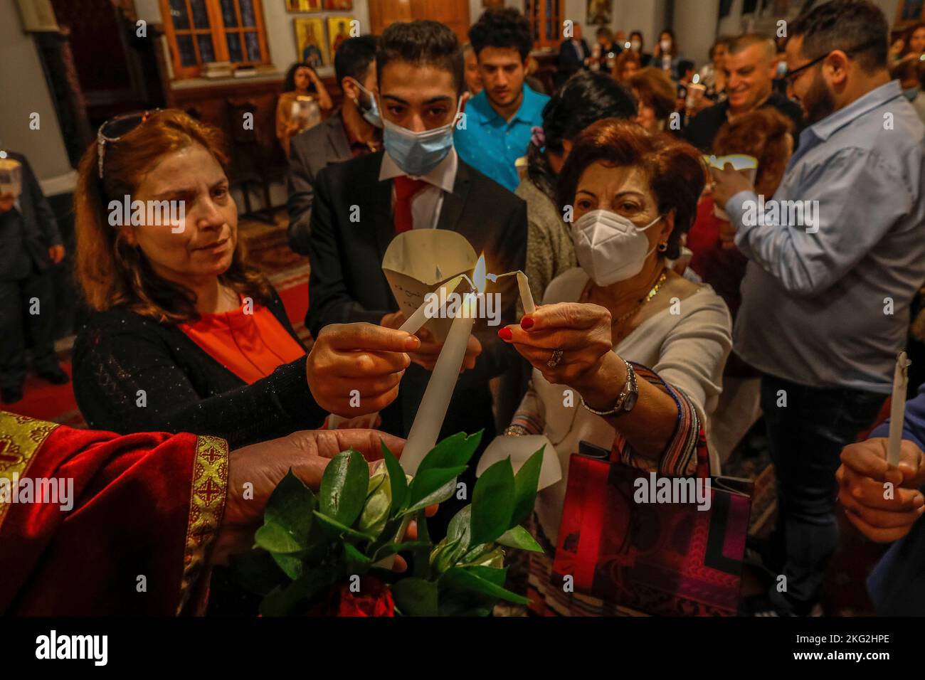Easter mass in Wadi El Chahrour El Suflah orthodox church, Lebanon ...